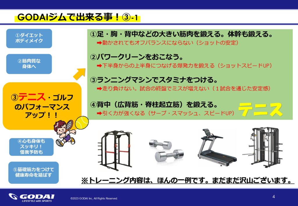 ★GODAI亀戸4階ジムご案内★｜ゴールデンキッズ｜江東区亀戸のテニス・ゴルフスクールならGODAI亀戸